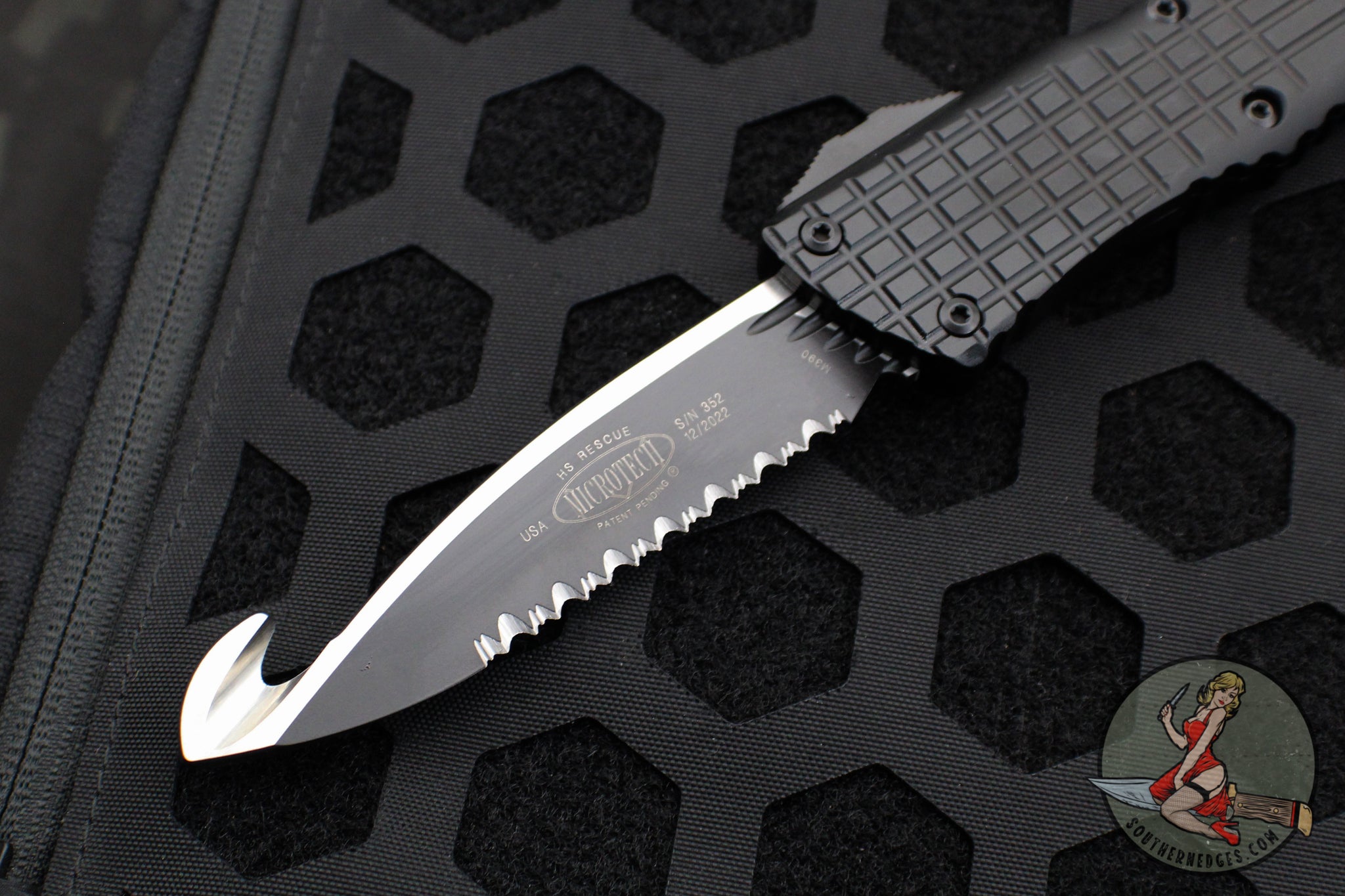 Microtech Combat Troodon OTF Knife- Frag- Tactical HS RESCUE- Black Ha ...