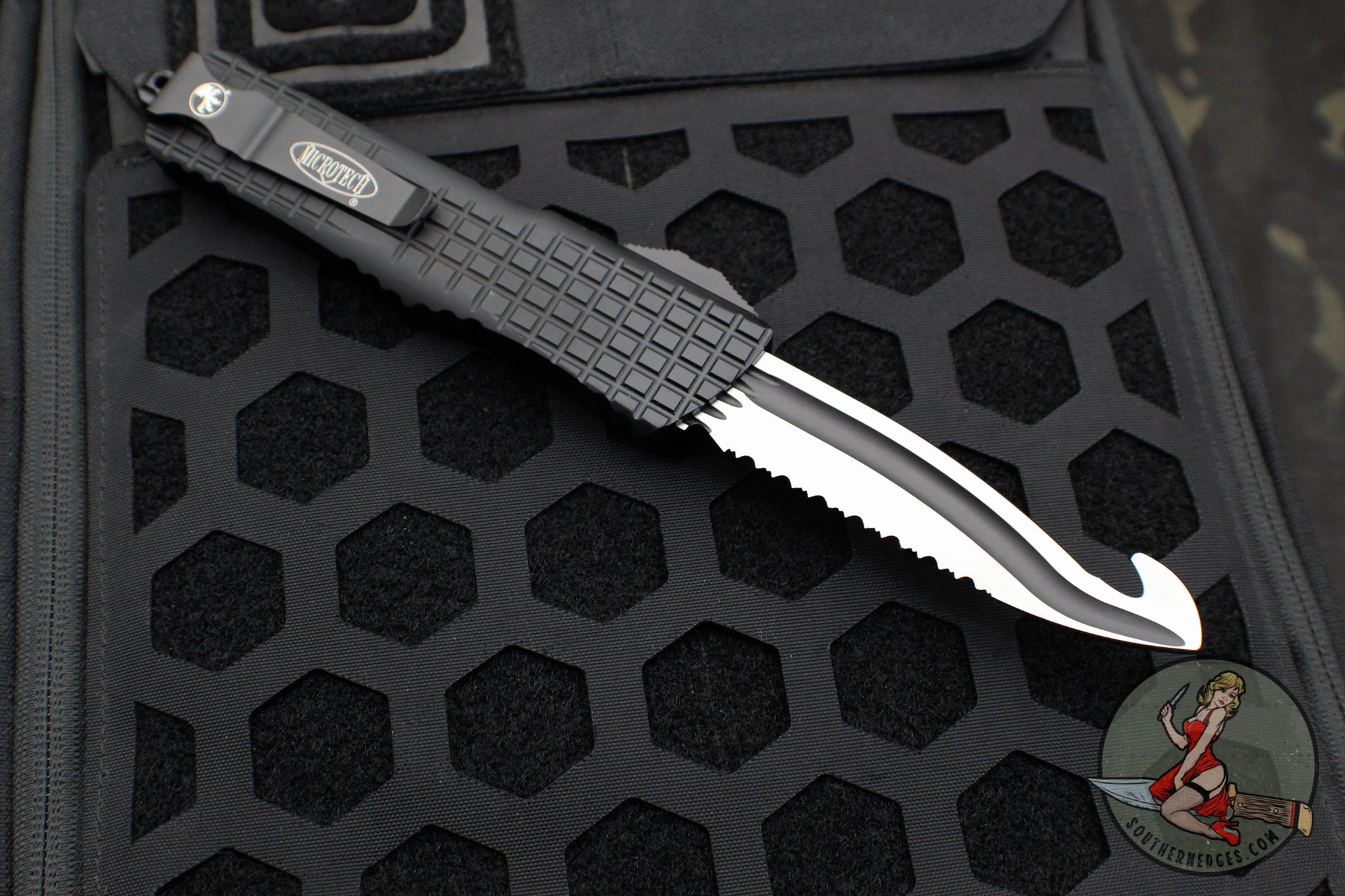 Microtech Combat Troodon OTF Knife- Frag- Tactical HS RESCUE- Black Ha ...