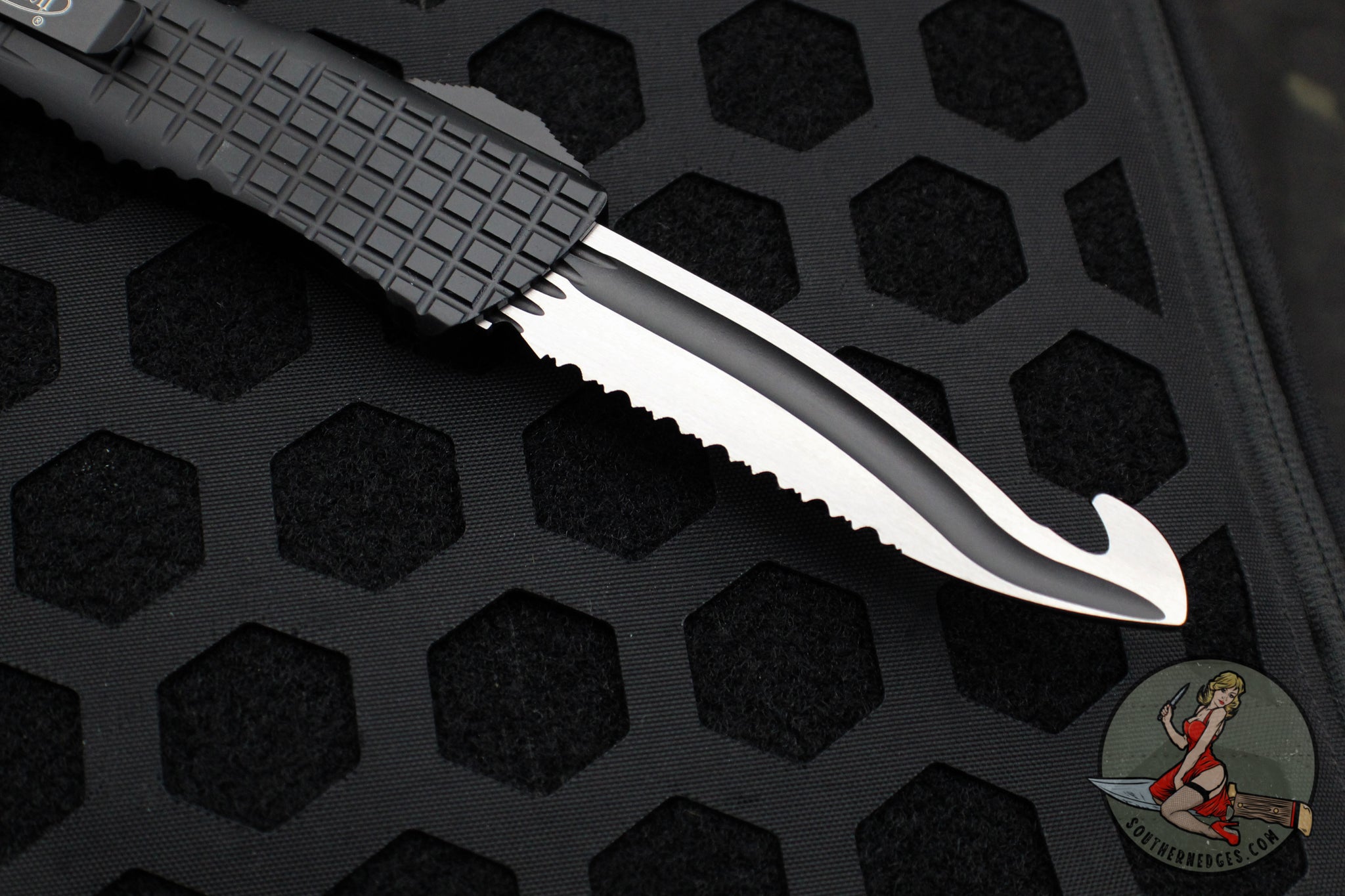 Microtech Combat Troodon OTF Knife- Frag- Tactical HS RESCUE- Black Ha ...