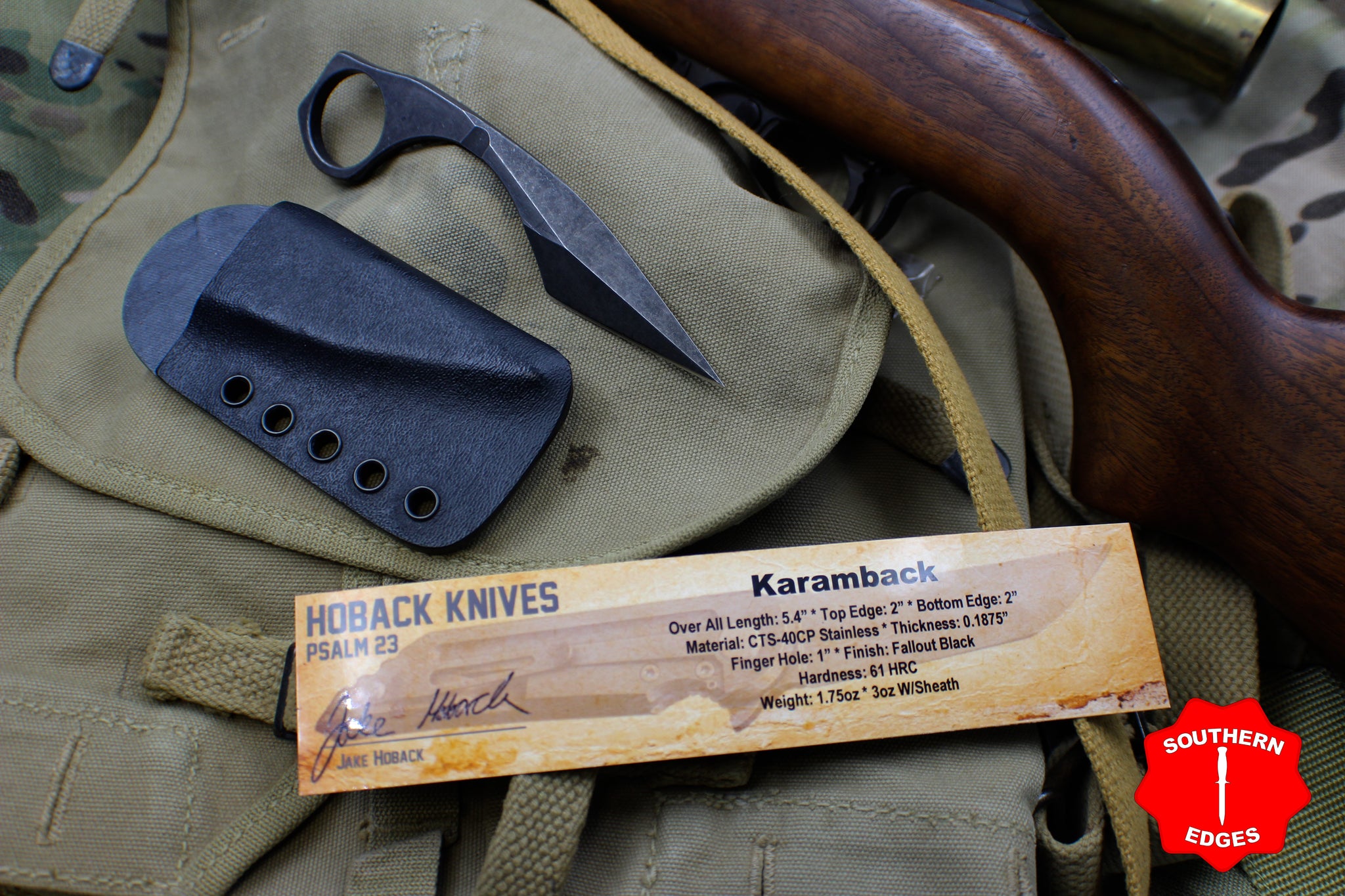 Hoback Karamback Fixed Blade Fallout Black Finish | Southern Edges