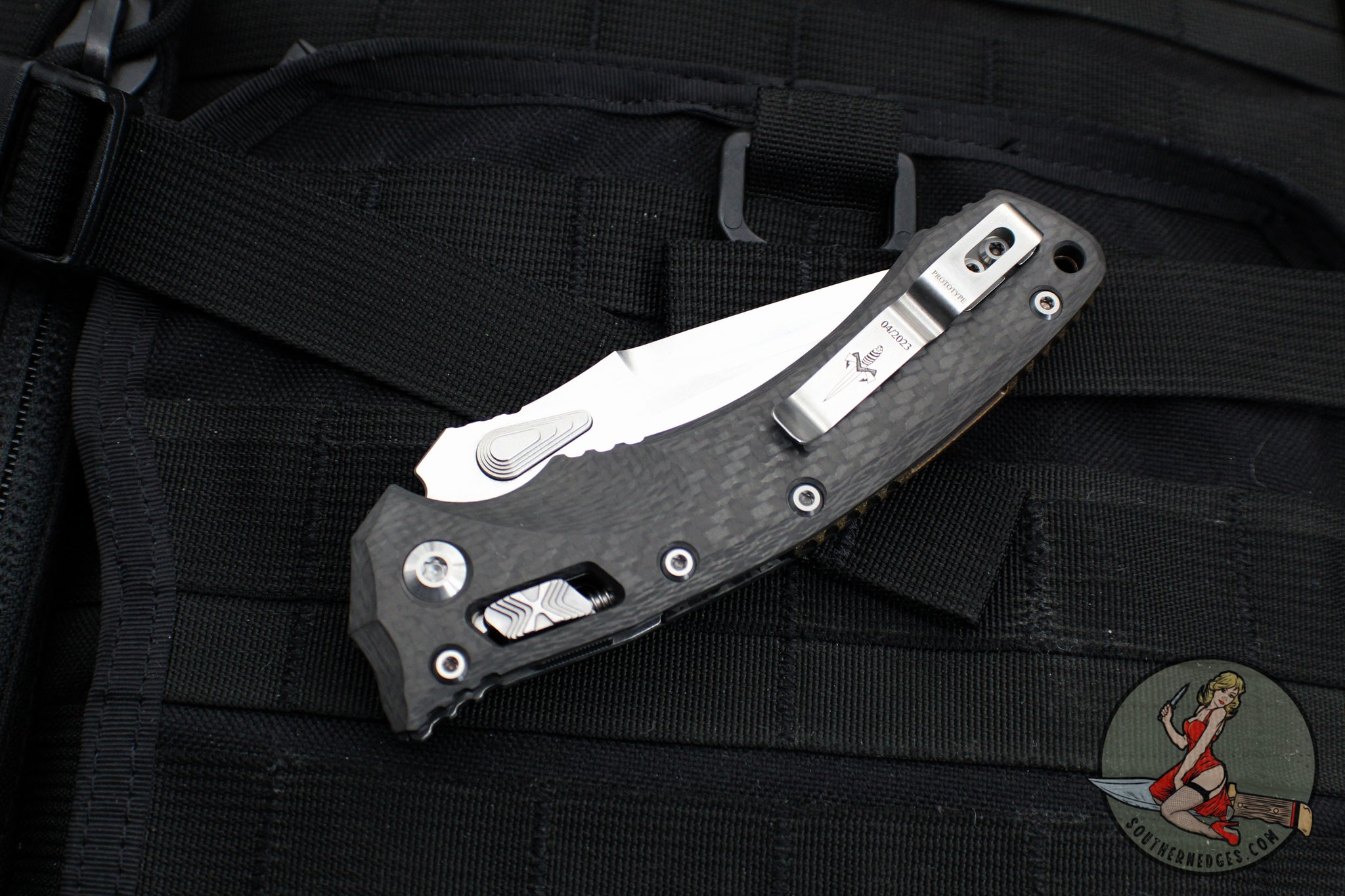 Marfione Custom Knives- Amphibian- Prototype Ram-Lok Folder- Carbon Fi ...