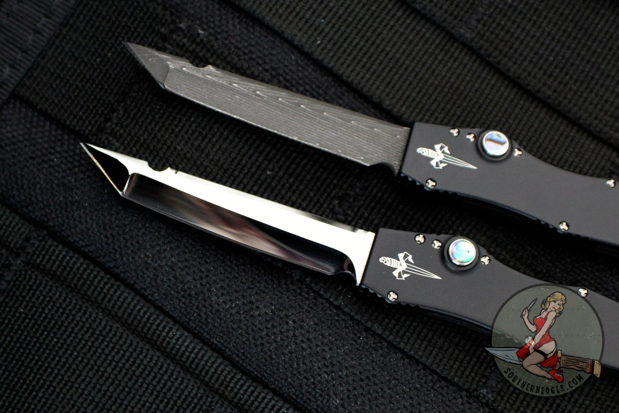 Marfione Custom Mini Halo III Set of Two Knives -Tanto Mirror Polish a ...