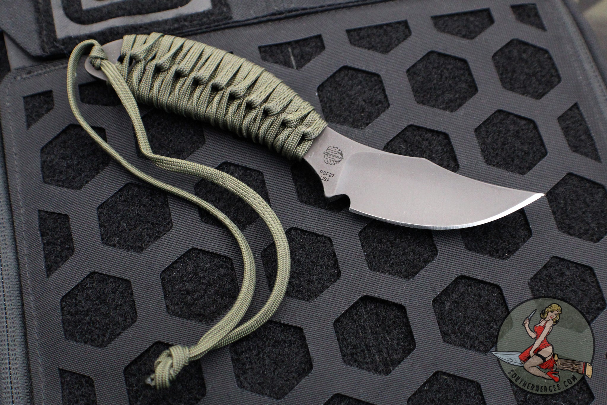 Strider Knives Small Persian Fixed Blade with Green Cord | Southern Edges